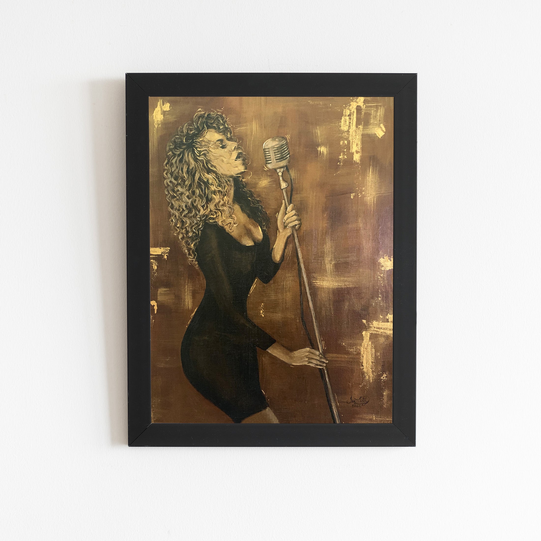 Golden Portrait Painting of Mariah Carey | 11" x 14" Acrylic on Canvas ...